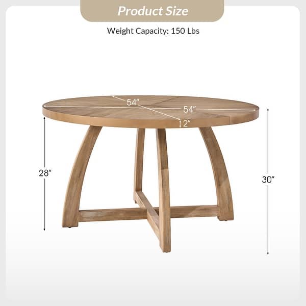 Bryan Mid-century Modern 54" Solid Wood Round Dining Table by HULALA HOME - Bed Bath & Beyond ...